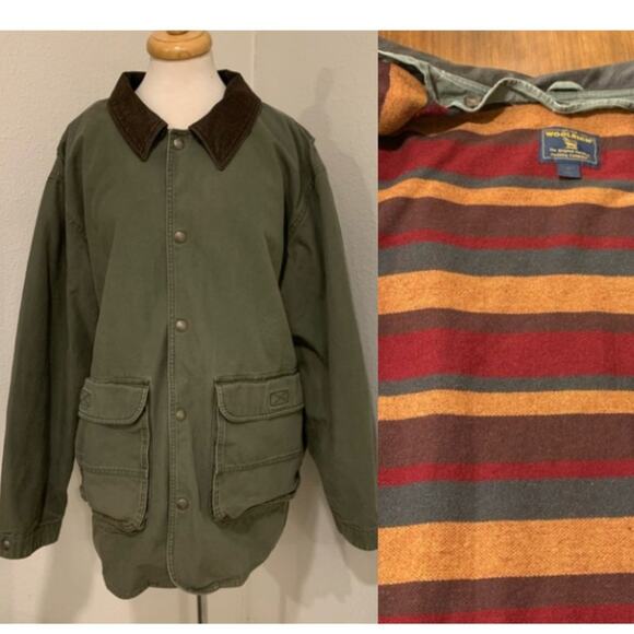 Woolrich | Jackets & Coats | Vintage Woolrich Canvas Striped Wool Inner ...